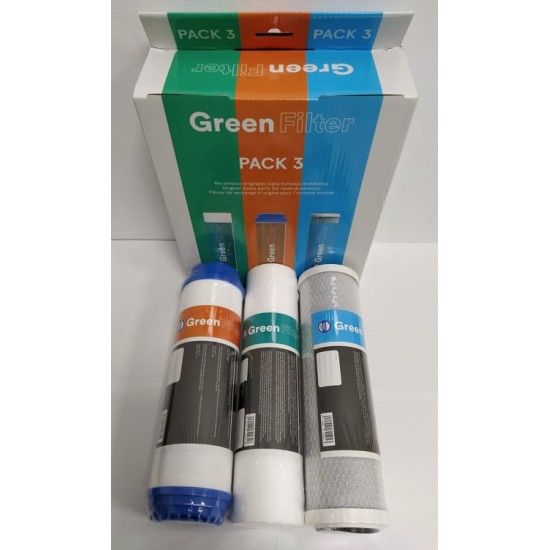 Pack Stella 3 Filtros Green Filter con Post Filtro Carbón